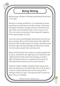 Being Wrong Social Stories