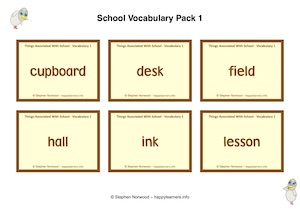 School Vocabulary Cards