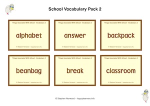 School Vocabulary Cards