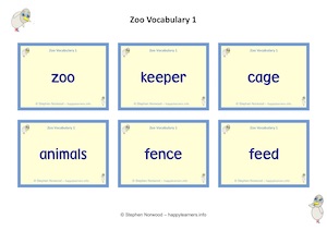 Zoo Vocabulary Cards