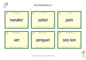 Zoo Vocabulary Cards