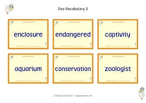 Zoo Vocabulary Cards