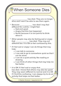 Bereavement - Social Story Examples
